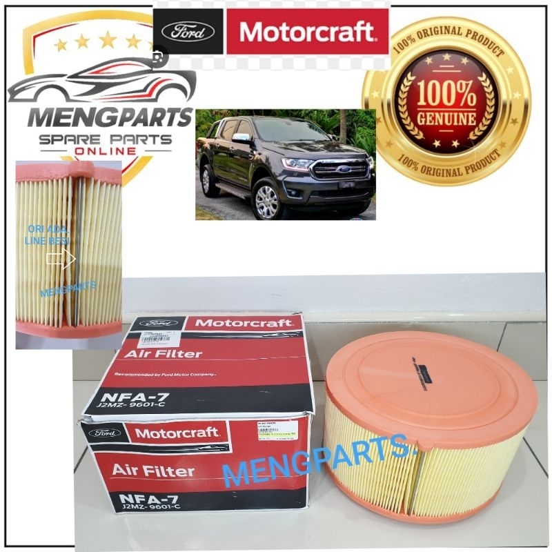ORIGINAL MOTORCRAFT FORD RANGER T6 & T7 2.2 & 3.2 AIR FILTER , AIR ...