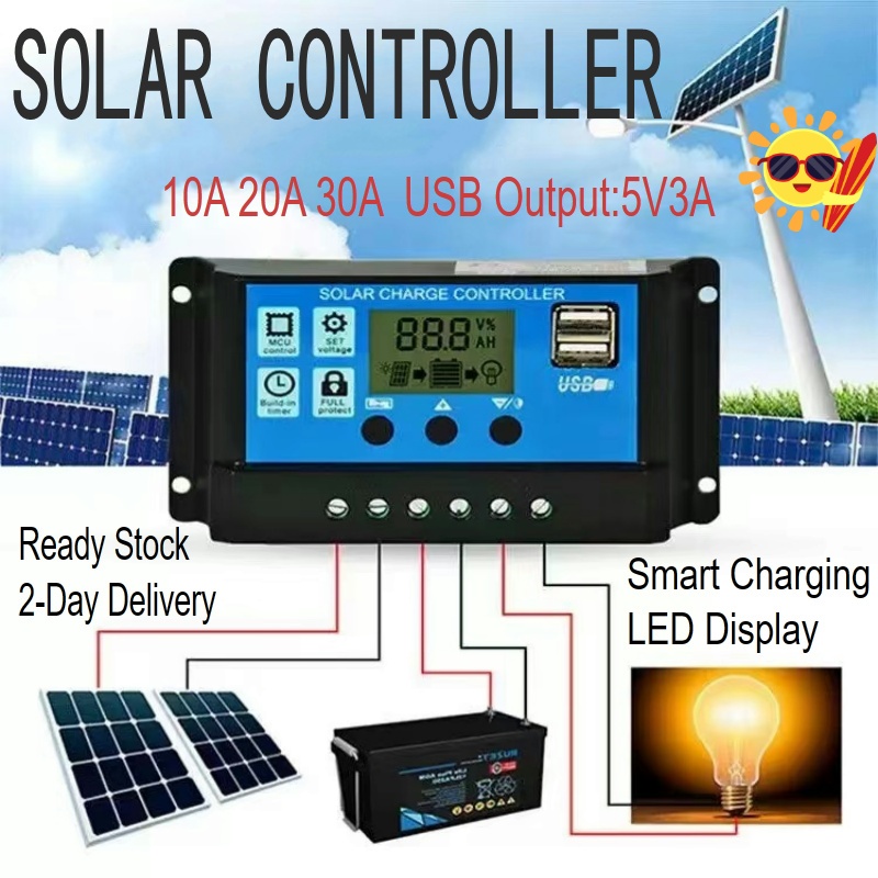 COD Solar Controller Fully Auto Universal 30A 12V-24V Street Lighting Power Generation ...
