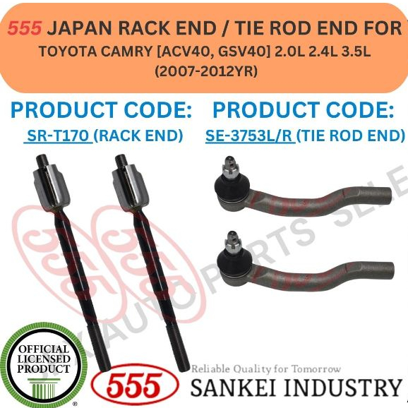 555 GENUINE JAPAN TIE ROD END / RACK END FOR TOYOTA CAMRY [ACV40, GSV40 ...