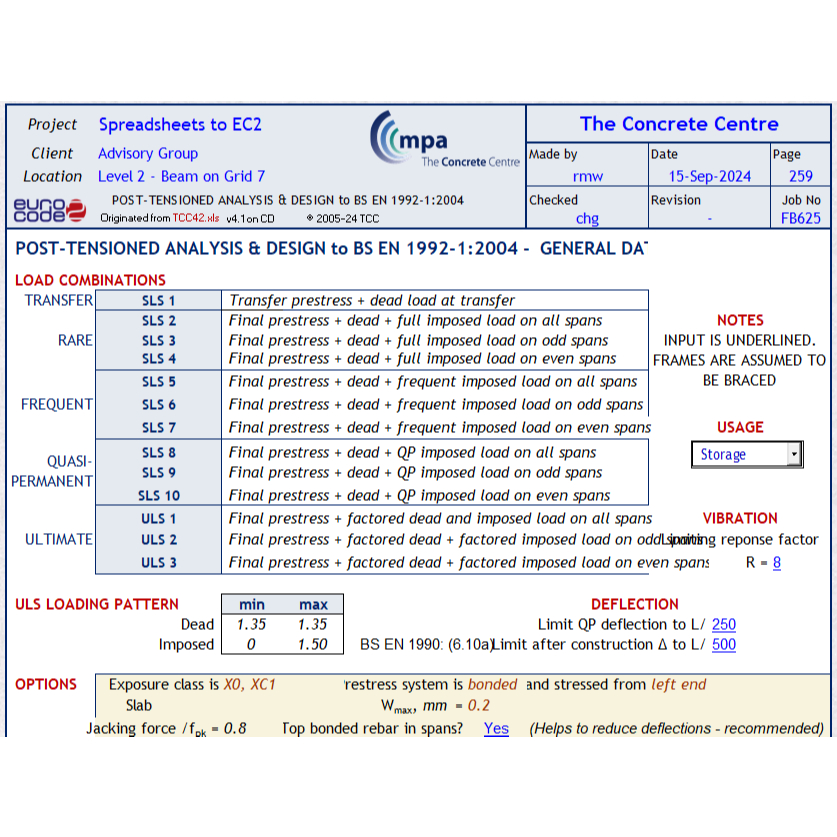 Post-Tensioned Analysis Design Excel Spreadsheet to Eurocode | Shopee ...