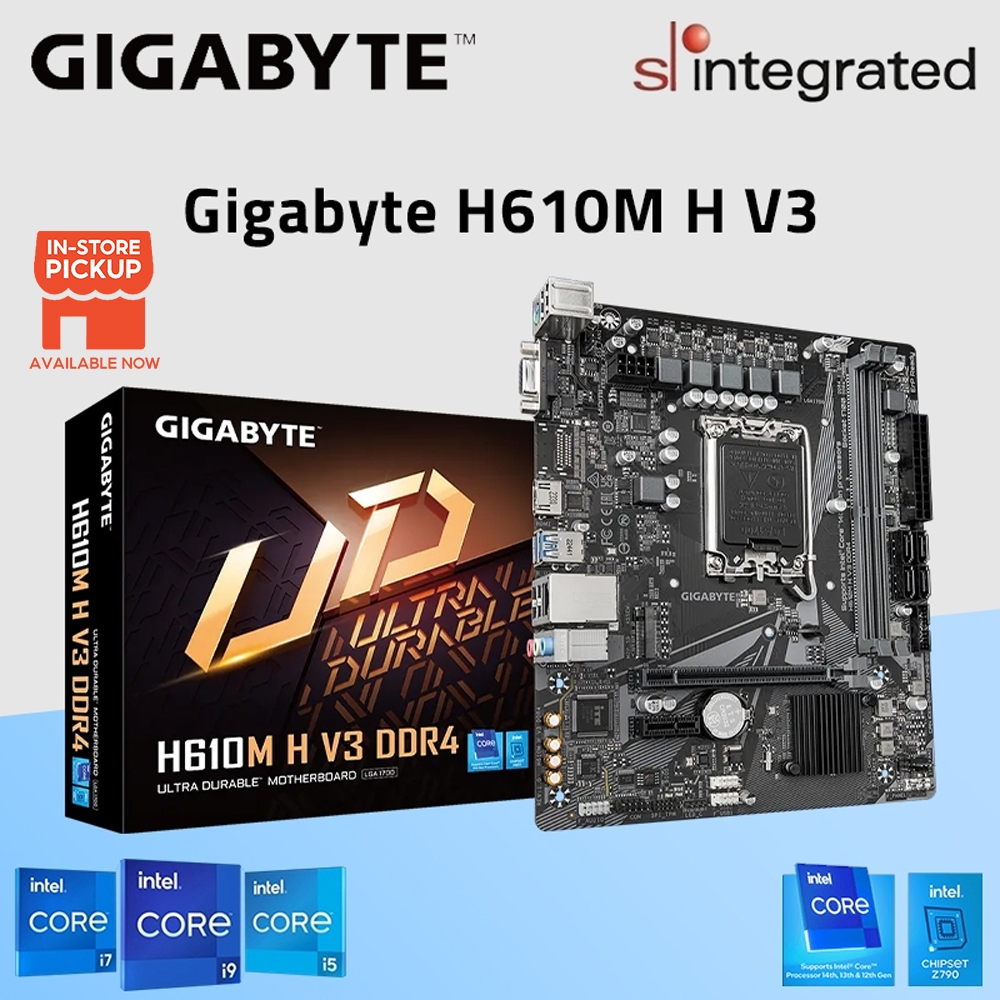 Gigabyte H610M H V3 DDR4 M-ATX Motherboard + Intel Processor Combo ...