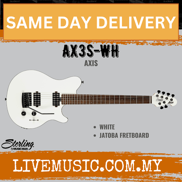 Sterling by Music Man Axis AX3S Electric Guitar, White (AX 3S/AX-3S ...