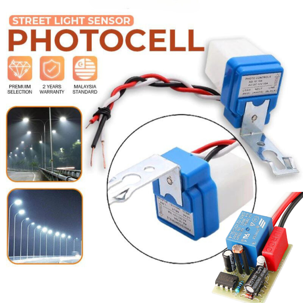 AC 220V 10A Lampu Sensor Photo Switch Automatic On Off Street Light ...