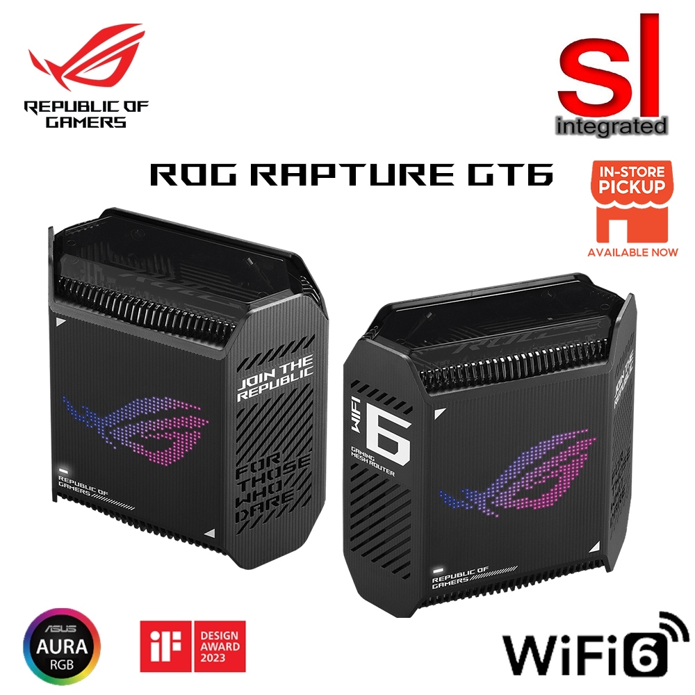 ASUS ROG Rapture GT6 (2 Pack ) AX10000 Tri-Band WiFi 6 Mesh Gaming ...