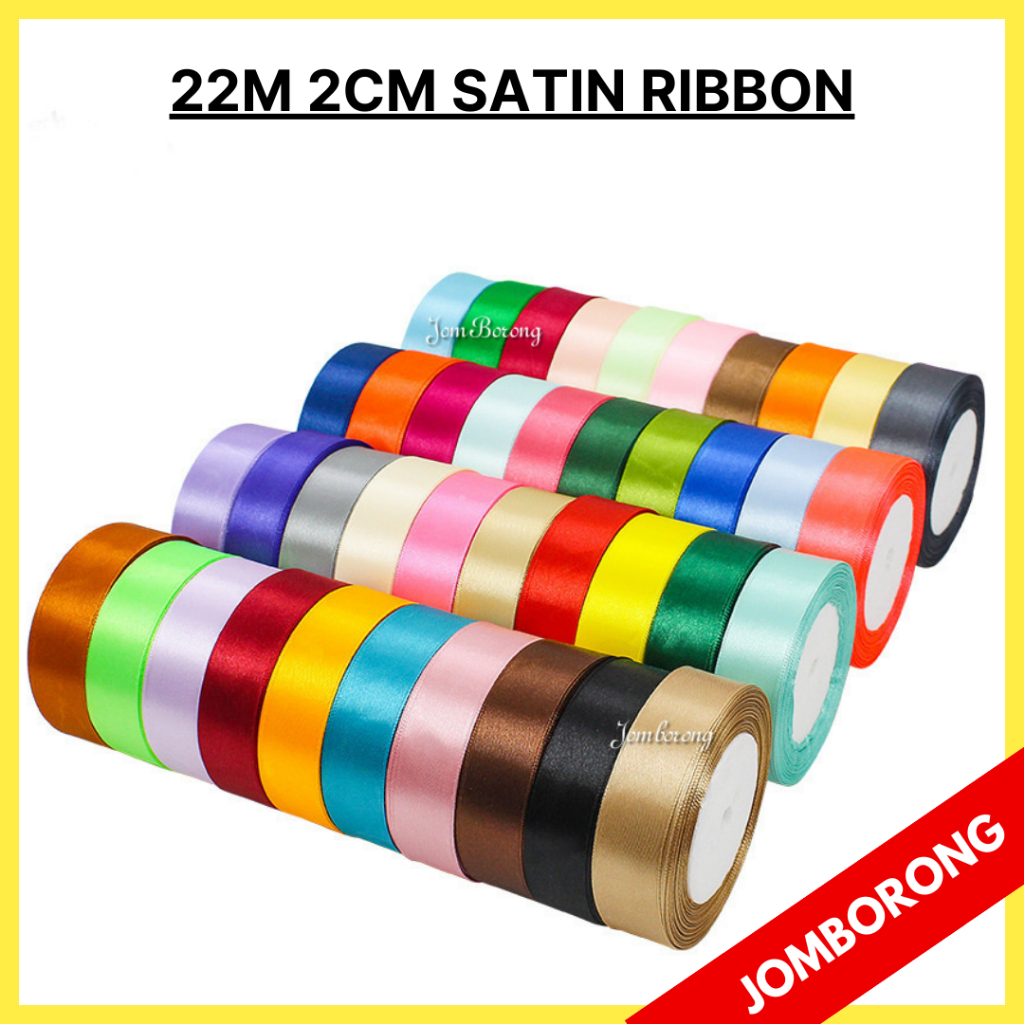 (22M) 2CM SATIN Ribbon Riben Reben Ribben Organza Gift Flower Bouquet ...
