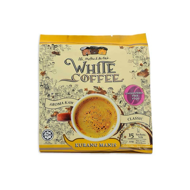 Ali, Muthu & Ah Hock 3 in 1 Kurang Manis White Coffee (15 Sachets ...