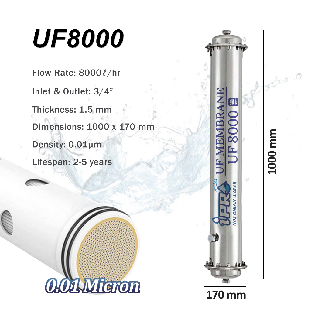 𝐈𝐏𝐑𝐎 Stainless Steel UF8000L Ultrafiltration Membrane UF 0.01 Micron ...