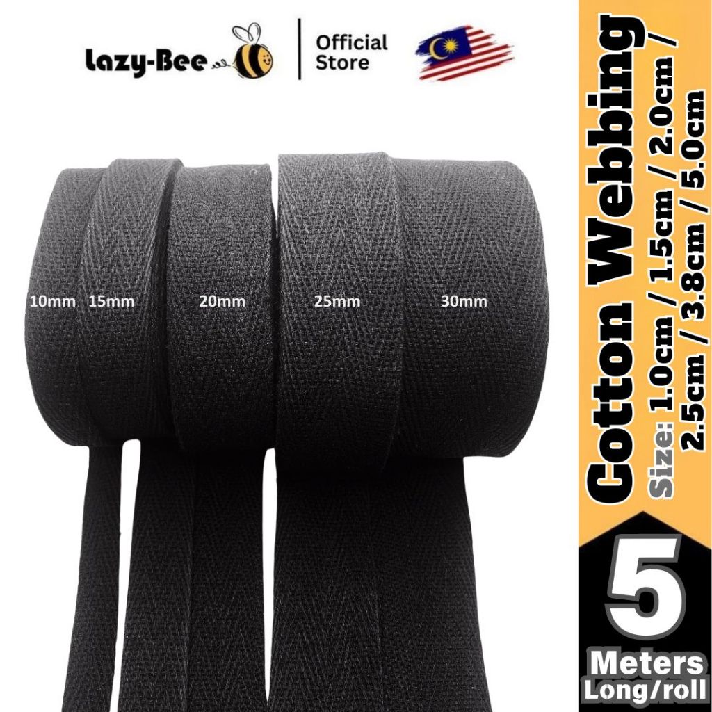 LAZY BEE 5 meters Tape Herringbone Cotton Webbing strap for garment ...