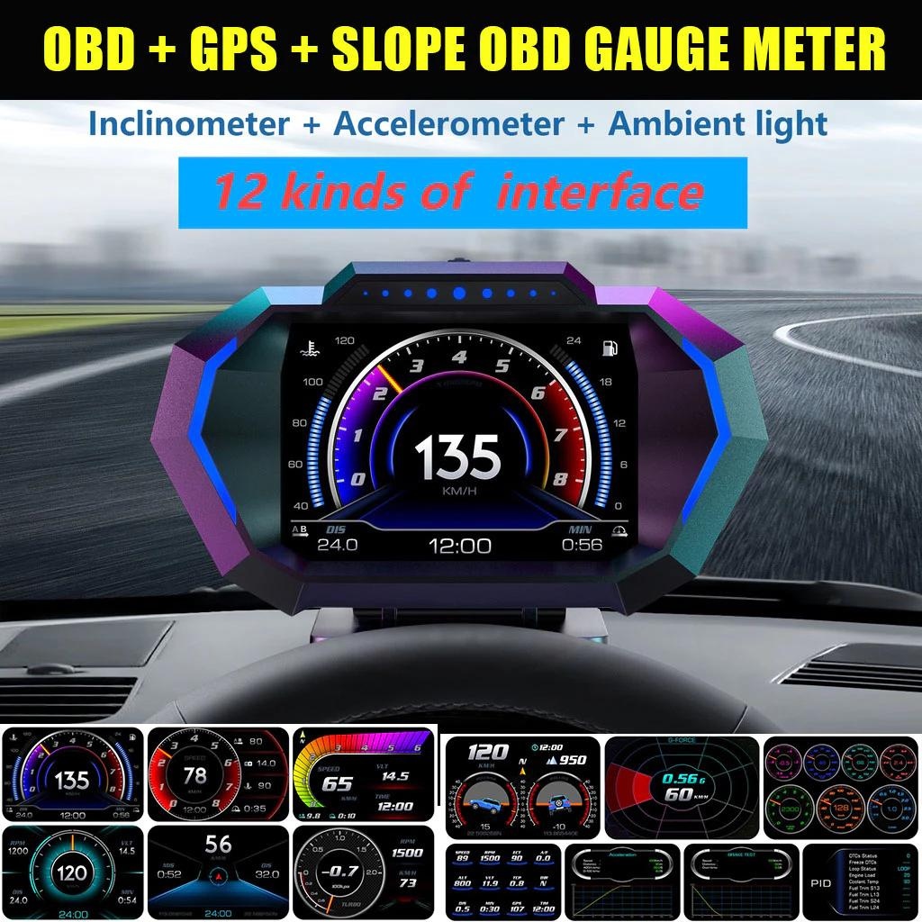 OBD+GPS+INCLINOMETER+ACCELEROMETER CAR METER GAUGE DISPLAY DUAL SYSTEM ...