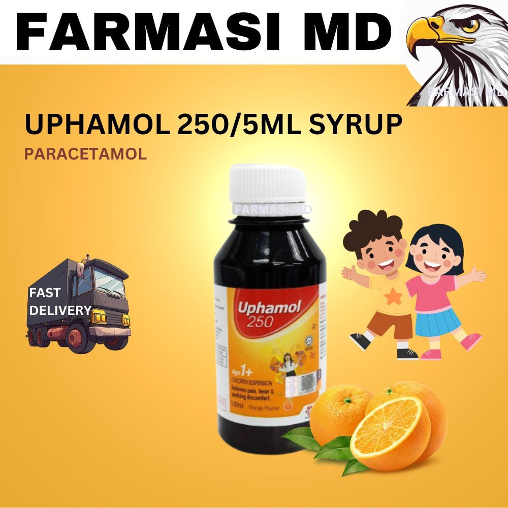 Uphamol 250 syrup suspension 100ml paracetamol for kids fever panadol ...