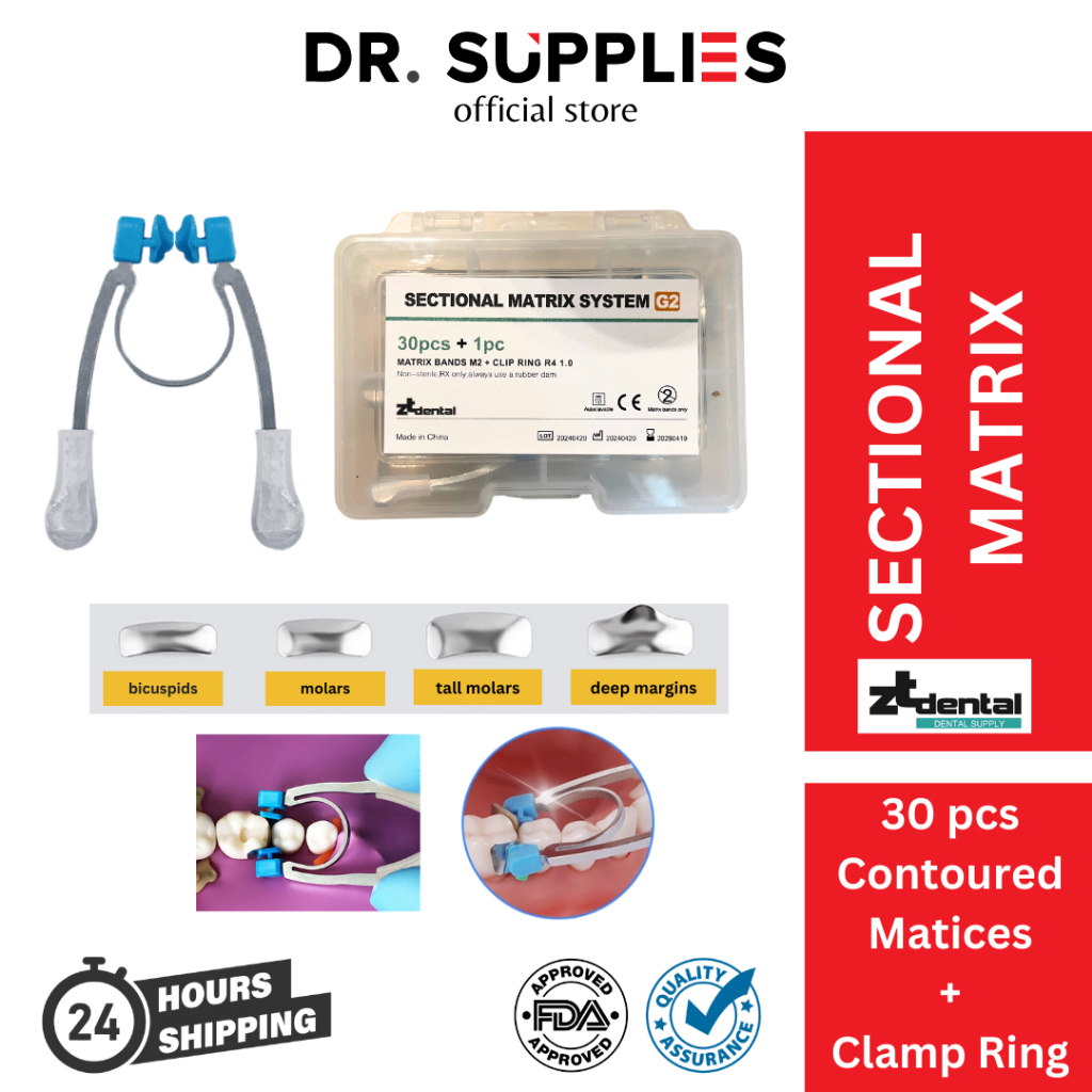 Dental Contoured Metal Matrices Matrix Universal Kit with Spring Clip ...