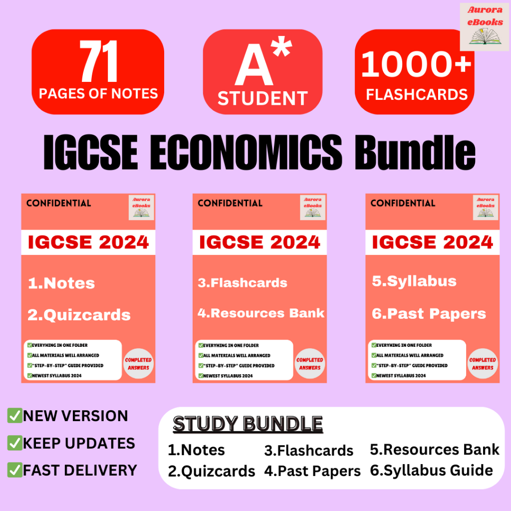 [Softcopy PDF📚] Cambridge IGCSE ECONOMICS 0455 A* Softcopy Study Bundle ...