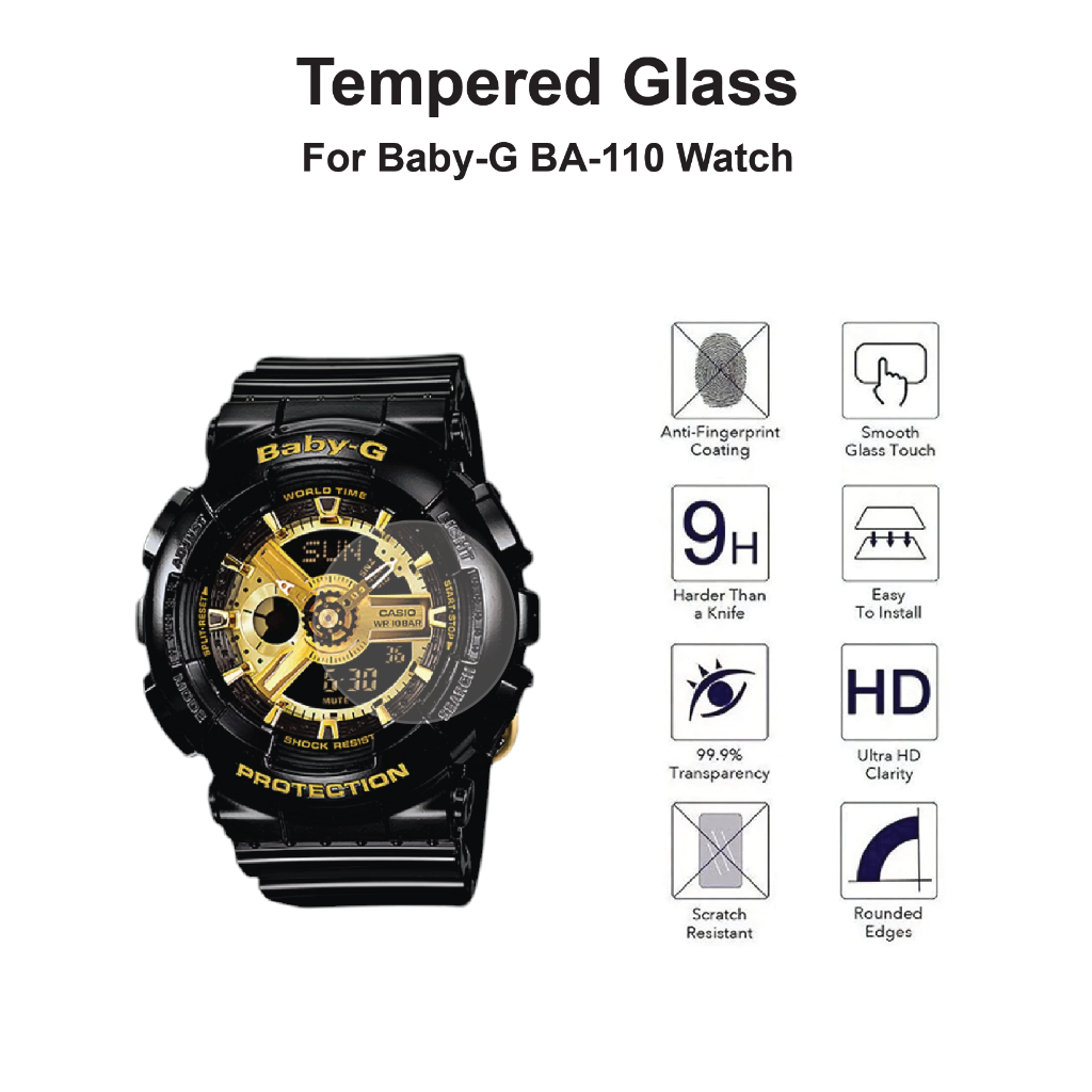 Tempered Glass Screen Protector For Casio Baby-G BA-110 Watch ...