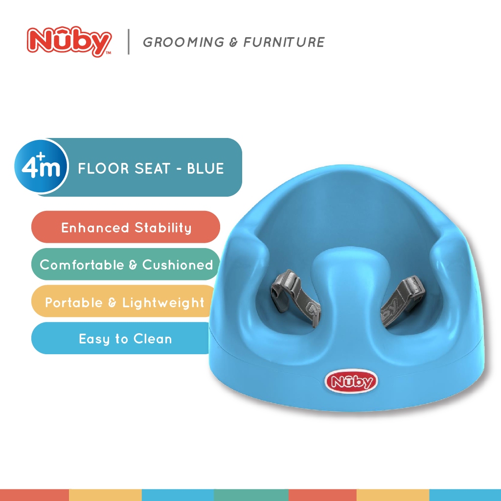 Nuby Floor Seat Baby Chair – Soft Support Seat with Safety Harness (4m ...