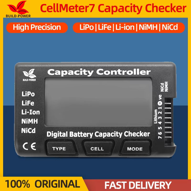 BUILD-POWER RC CellMeter-7 Digital Battery Capacity Checker Voltage ...