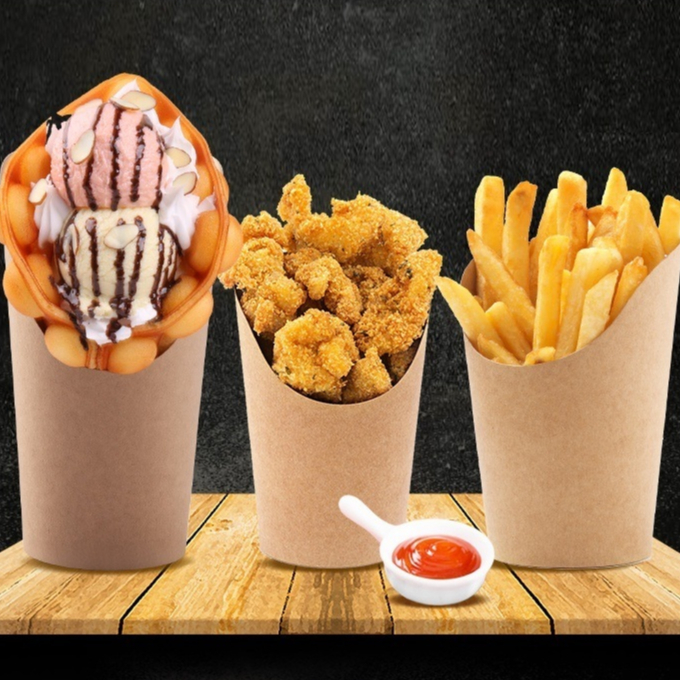 50PCS Bundle Premium Kraft Paper Waffle / Eggette / Fries / Snack ...