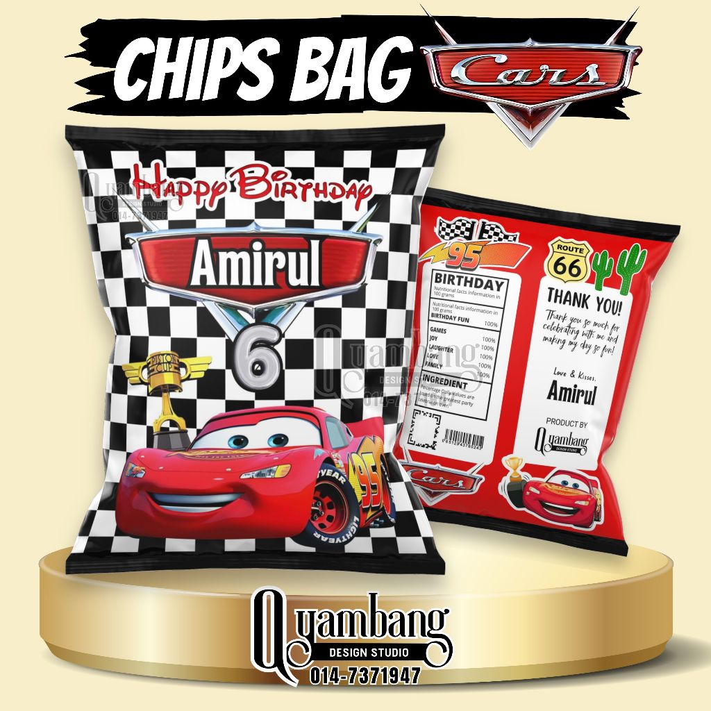 [SIAP 2 HARI] CHIPS BAG CARS / PARTY BAG - 1 PACK (10pcs) - Glossy A5 ...