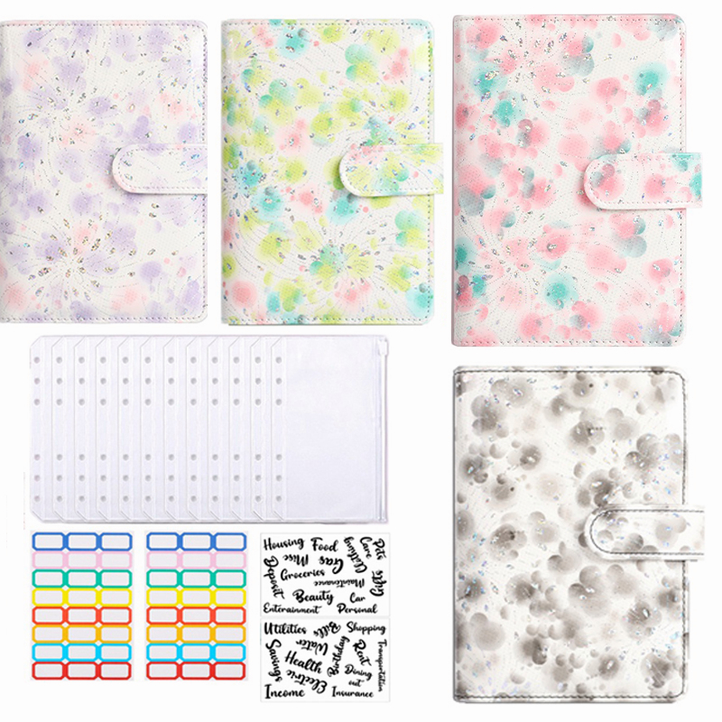 A6 Binder Cash Planner Notebook Zipper Folder Storage Cash Bills ...