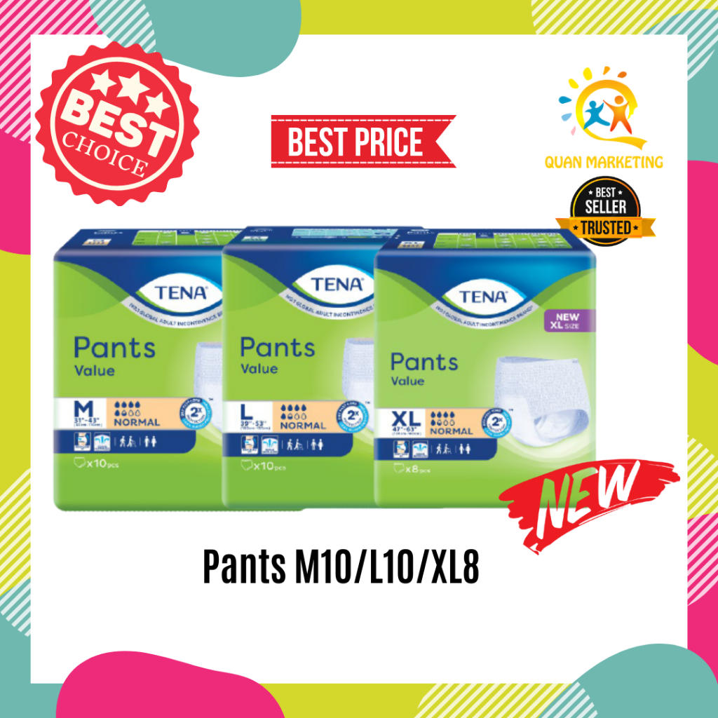 *New Design* TENA Pants Value Adult Diaper M10 / L10 / XL8 (1 pack) *New Design* - Fast Delivery ...