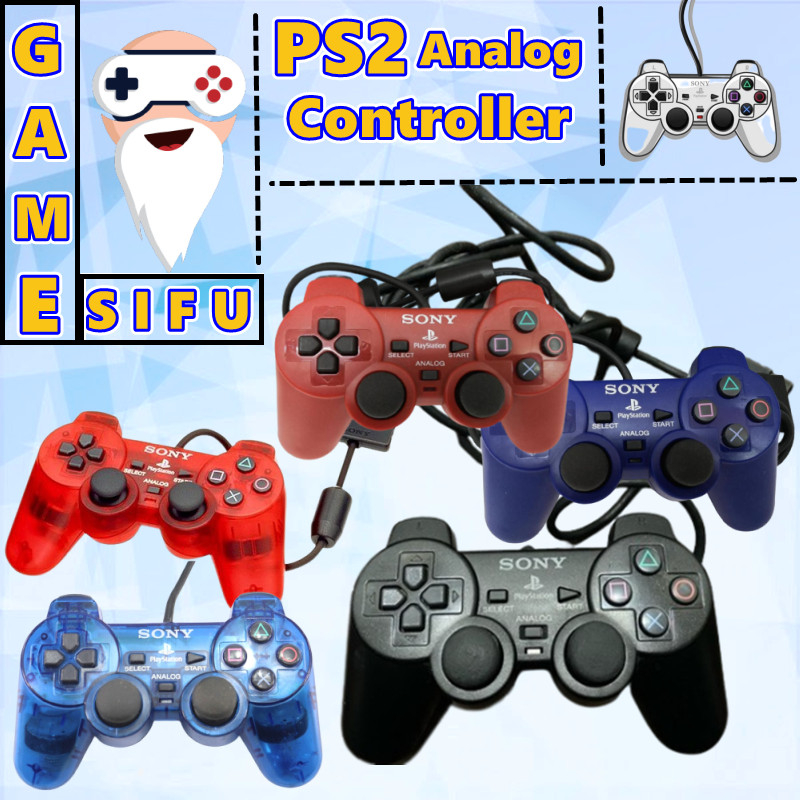 PS2 Analog Dual Shock Wired Controller (ORI OEM Double Motor With With ...