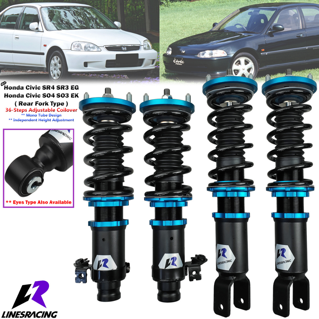 LINES Racing 36 Steps Hi Low Bodyshift Adjustable Suspension Coilover ...