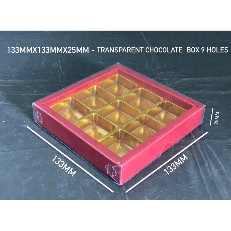 transparent chocolate box 9 holes/ kotak chocolate/ kotak gula-gula ...