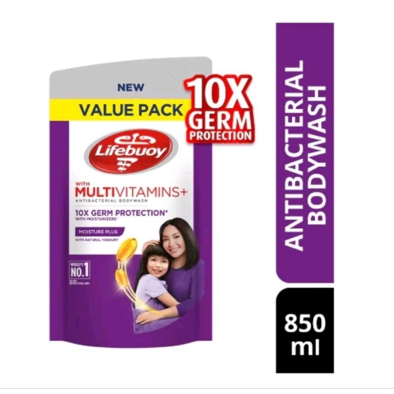 Lifebuoy Multivitamins Antibacterial Body Wash Refill Pack (850ml ...