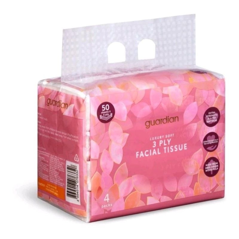 Guardian Luxury Soft 3ply Facial Tissue (4x50s) | Shopee Malaysia