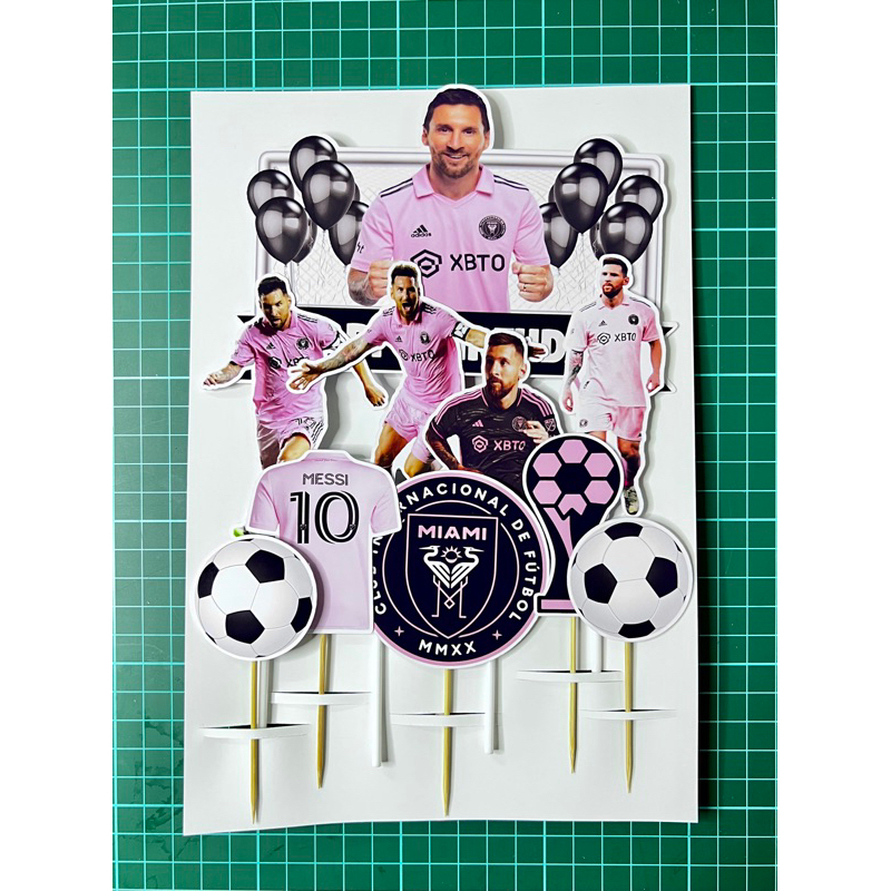 Messi Inter Miami Happy Birthday Decoration Set Cake Topper for ...