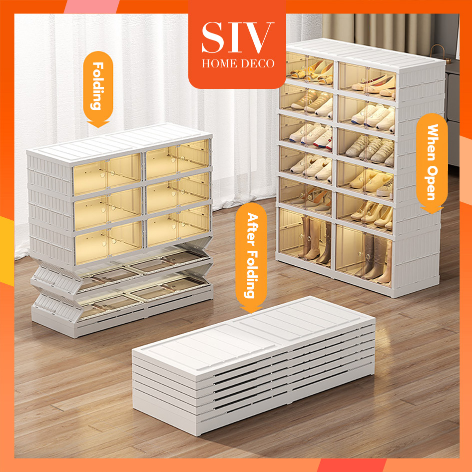 【Free Installation】SIV Foldable Shoe Organizer Shoe Cabinet Folding ...