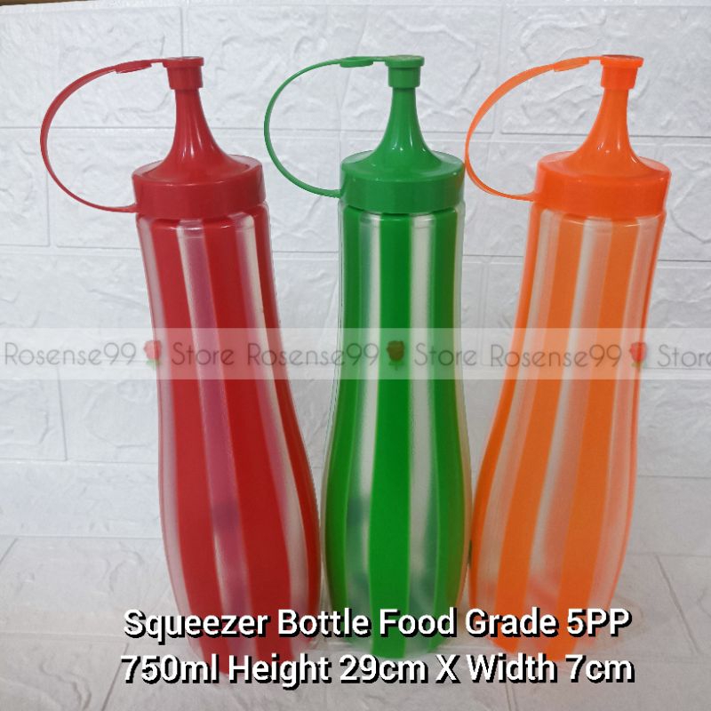 750ml Botol SOS Squeezer Bottle plastic Sauce Tomato Chilli BBQ ...