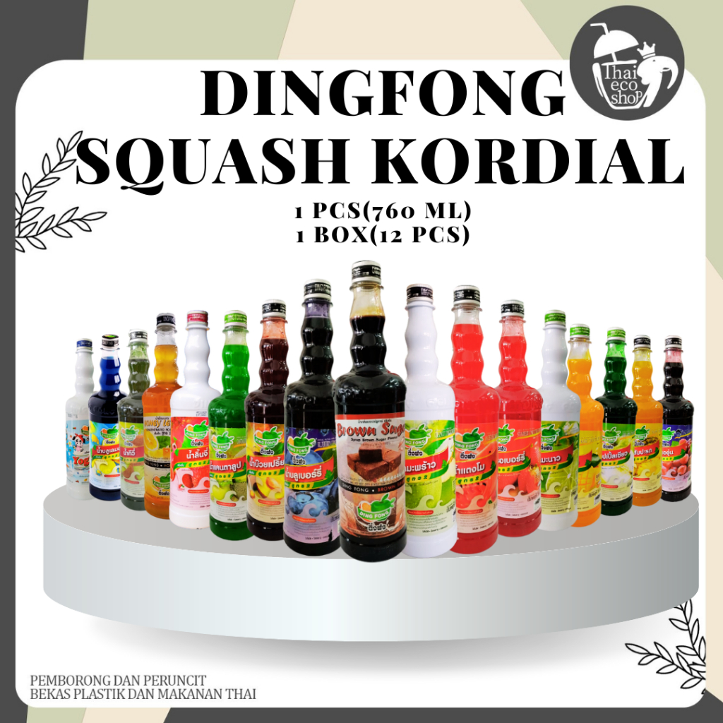 Ding Fong Squash Kordial Ice BLended Flavour Perasa Air Thailand (760ML ...