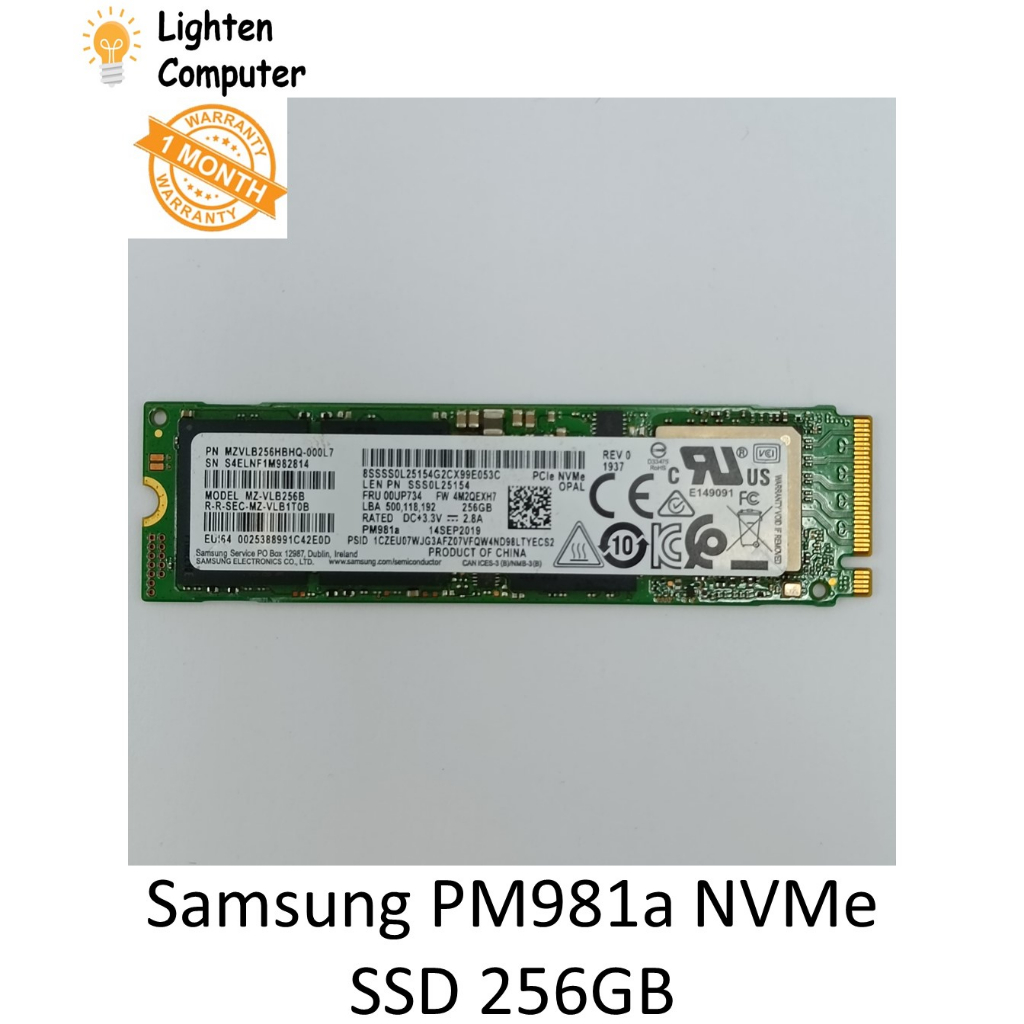 【USED】 SAMSUNG M.2 PM981 NVMe SSD 256GB / 512GB / 1TB | Solid State Drive | PCIe M.2 NVMe 3.0 x4 ...