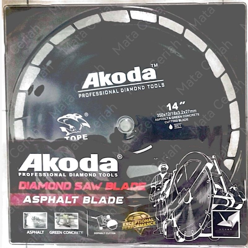 Akoda 14" Diamond Saw Blade Asphalt Cutting Black Dual Purpose | Shopee ...