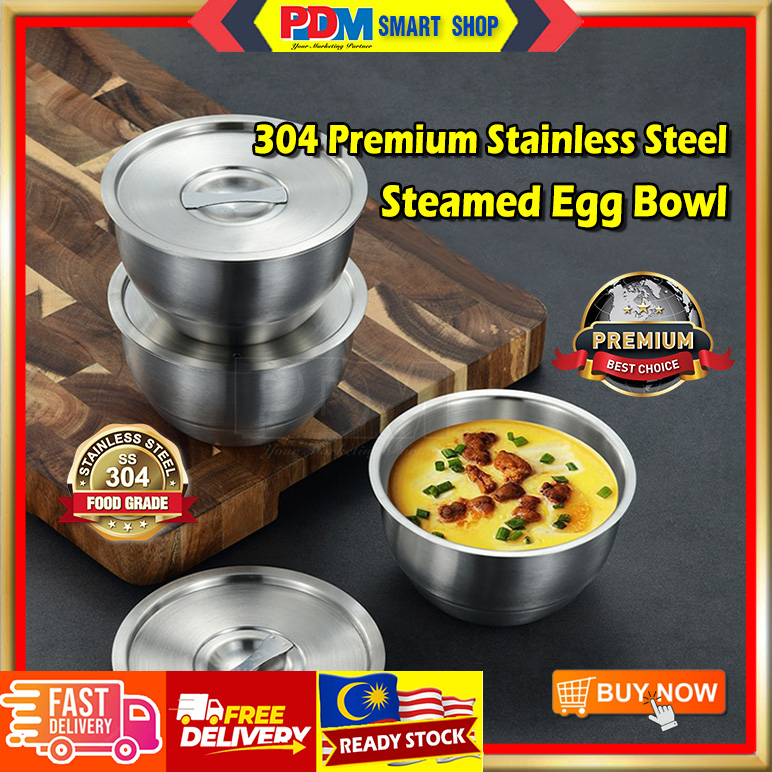 PDM Premium 304 Stainless Steel Steamed Egg Bowl Multipurpose Bowl with ...