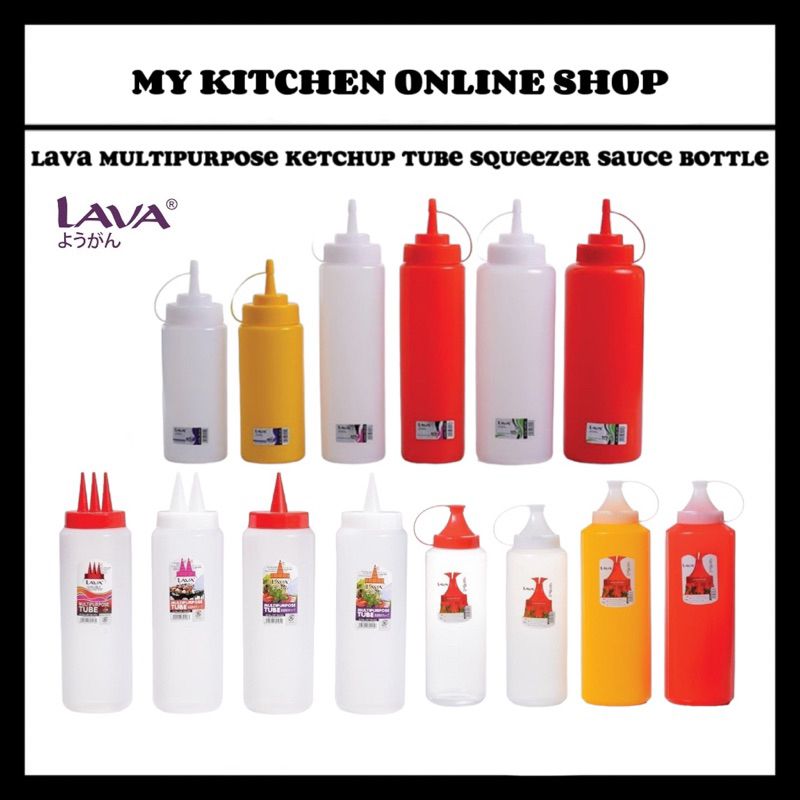 Lava Multipurpose Ketchup Tube Plastic Squeezer Sauce Bottle Takoyaki ...