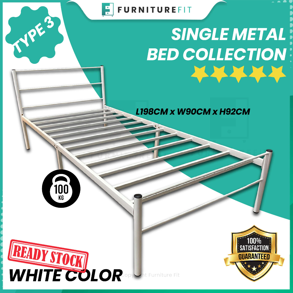 SUPER HEAVY DUTY FurnitureFit SINGLE METAL BED COLLECTION Katil Besi ...