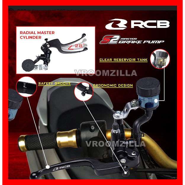 RCB S2 14mm BRAKE PUMP With Removable Oil Tank LH LEFT RH RIGHT 100% ORIGINAL RACING BOY ...