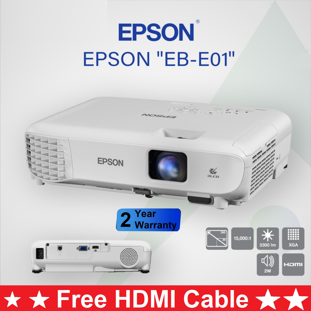 EPSON EB-E01 E12 X52 W55 X06 CO-FH01 W51 X51 PROJECTOR 3600 LUMEN Lamp ...
