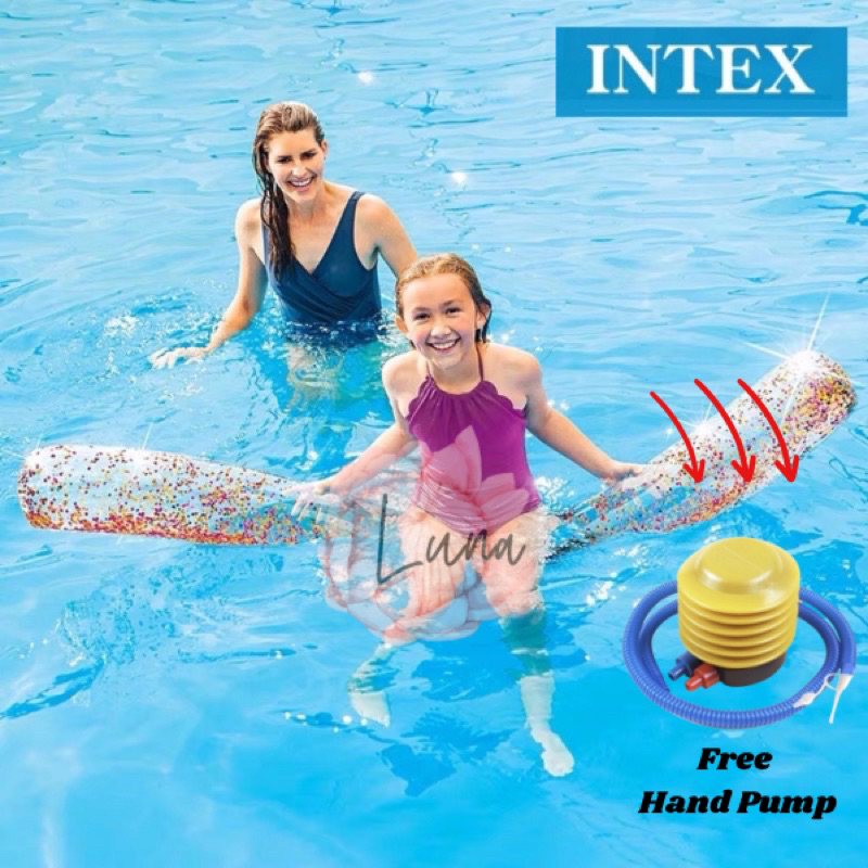 【Free Hand Pump】 INTEX Inflatable Pool Noodle Float Party Glitter ...