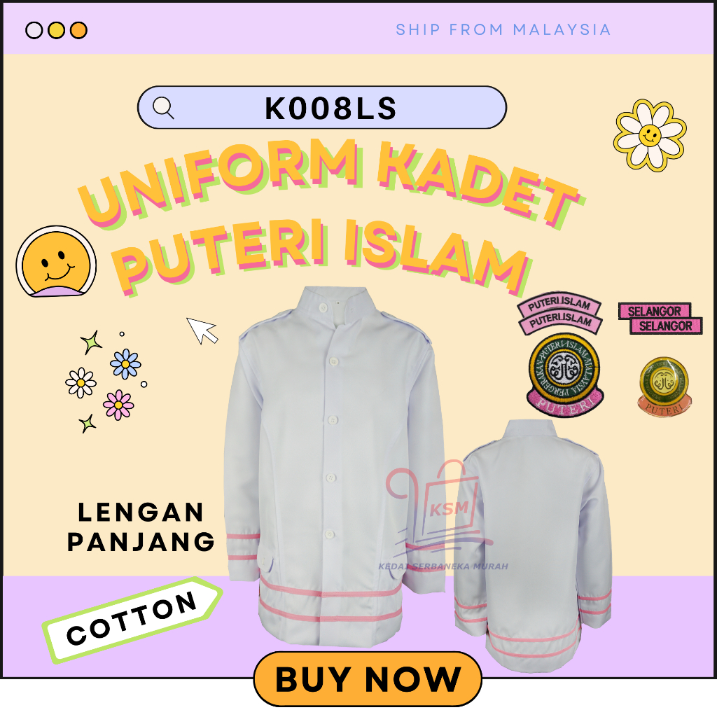 KADET UNIFORM PUTERI ISLAM ( LENGAN PANJANG ) - K008LS | Shopee Malaysia