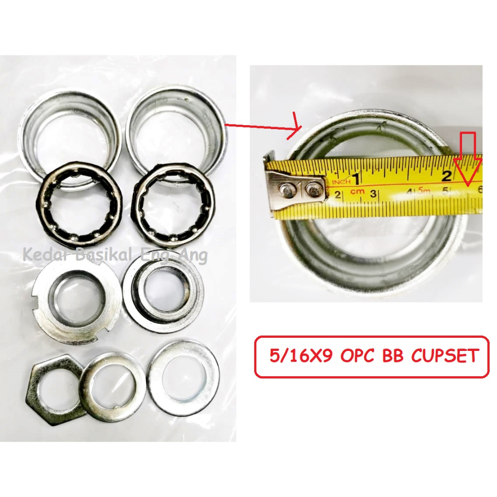 Batang crank chrome , 5/16X9 OPC BB CUPSET sesuai untuk basikal ...