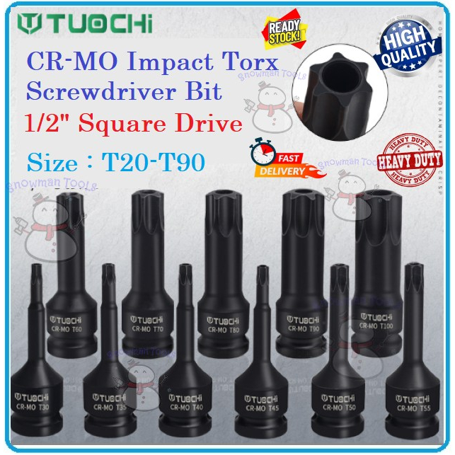 1/2" DR Impact Torx Screwdriver Bit Internal Hex socket sockets nut ...