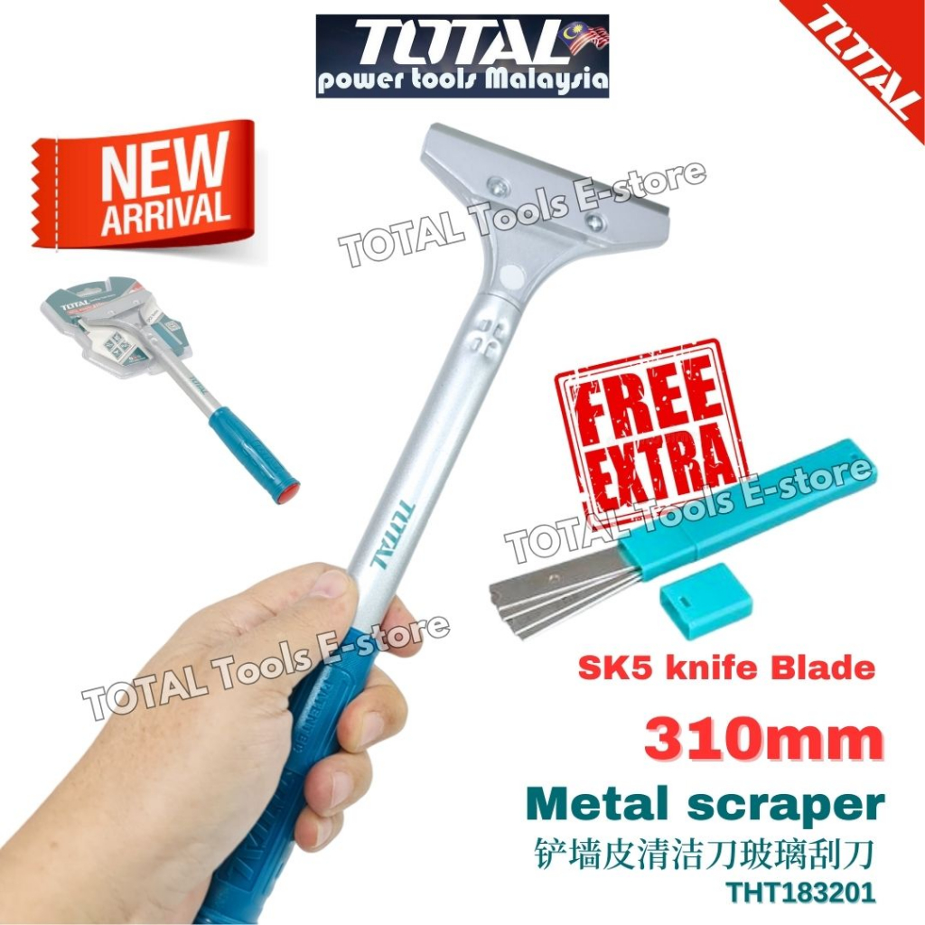 TOTAL Metal / Glass window scrapers Length 310mm w/ Blade size 14mm ...