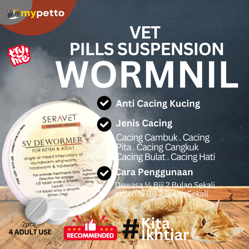 BECELICO Pil Membasmi Kecacingan Kucing , Cat Deworming Pills ...