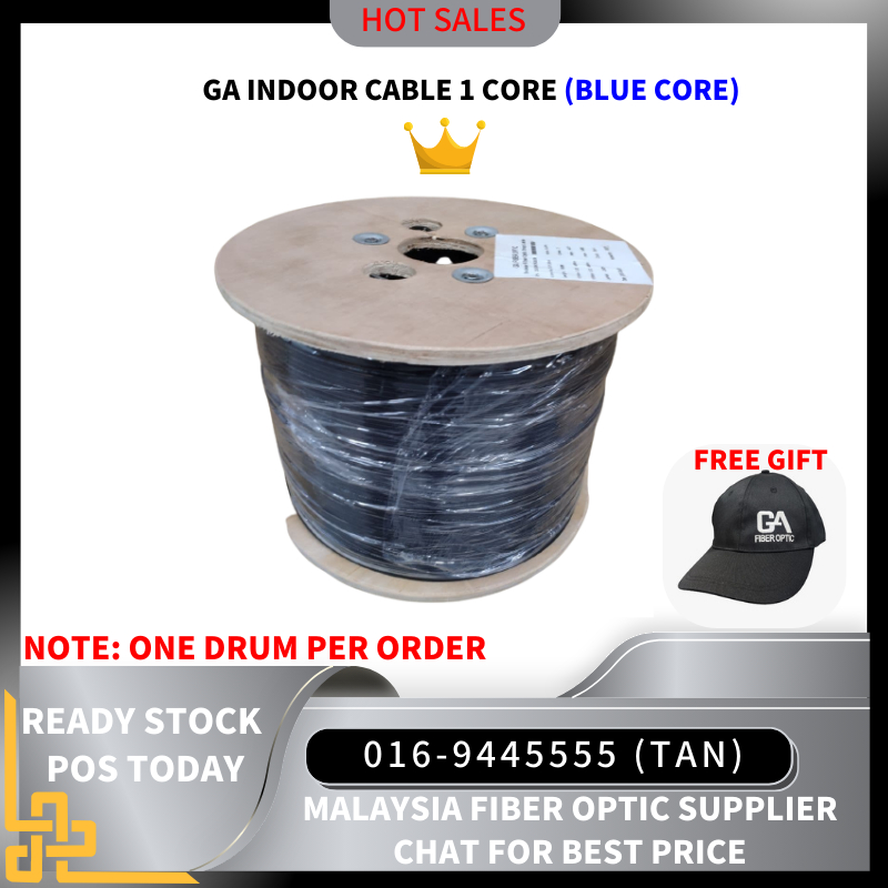 UG Drop Fiber Optic Cable Indoor 2Core 1000m (Blue Core&orange core ...