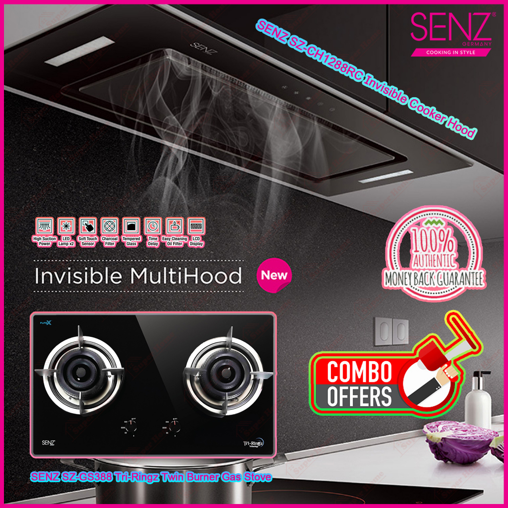 Senz Invisible Cooker Hood SZ-CH1288RC-B ((Mystery Black)) / Senz Tri ...