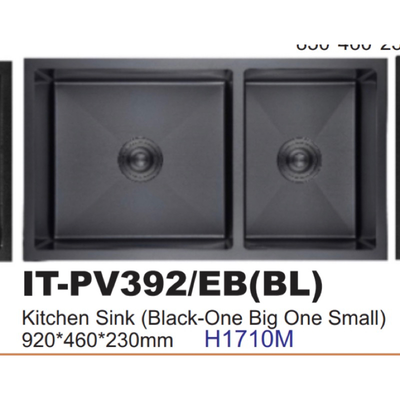 ITTO IT-PV392EB/BL Double Bowl PVC Embossed Technology Undermount ...