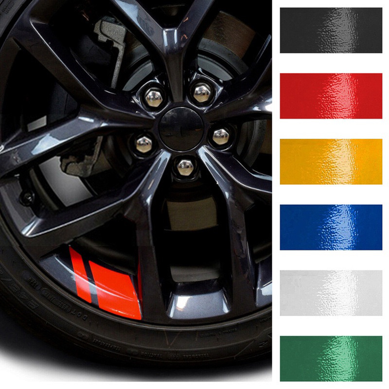 4pcs set car sport rim sticker wheel rim vinyl 6x4.6cm rim stiker ...