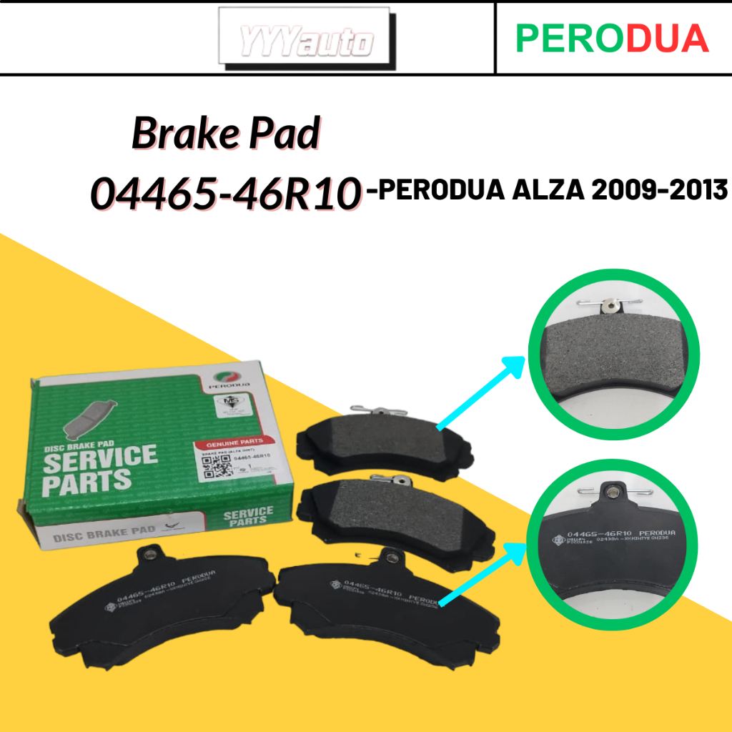[100% ORI] PERODUA FRONT BRAKE PAD- ALZA OLD MODEL(1ST MODEL)/04465 ...